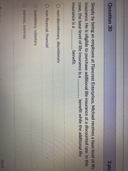 Solved Question 30 2 pts Simply by being an employee at | Chegg.com