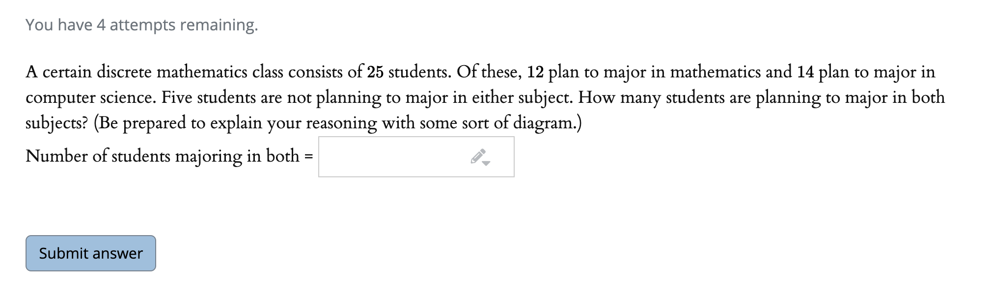 Solved You have 4 attempts remaining. A certain discrete | Chegg.com