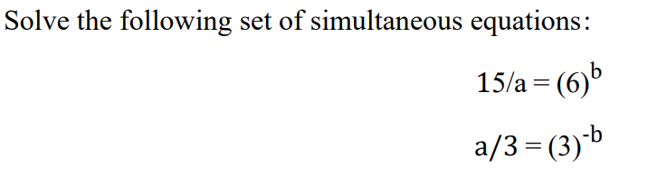 Solved Solve the following set of simultaneous equations: | Chegg.com
