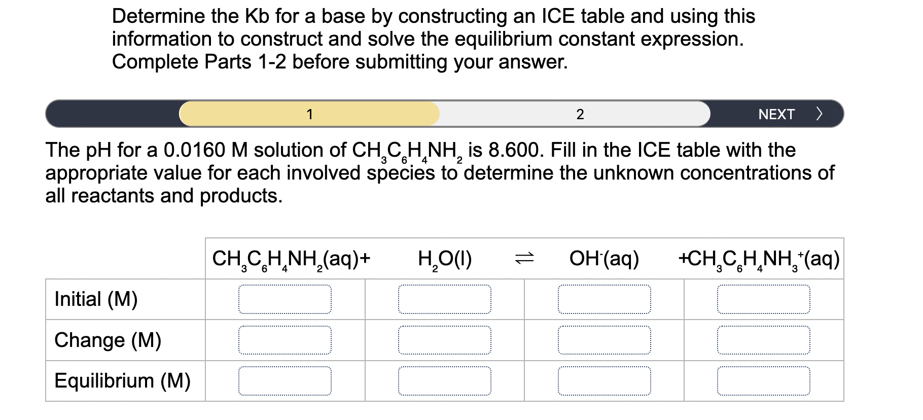 Solved Determine the Kb for a base by constructing an ICE | Chegg.com