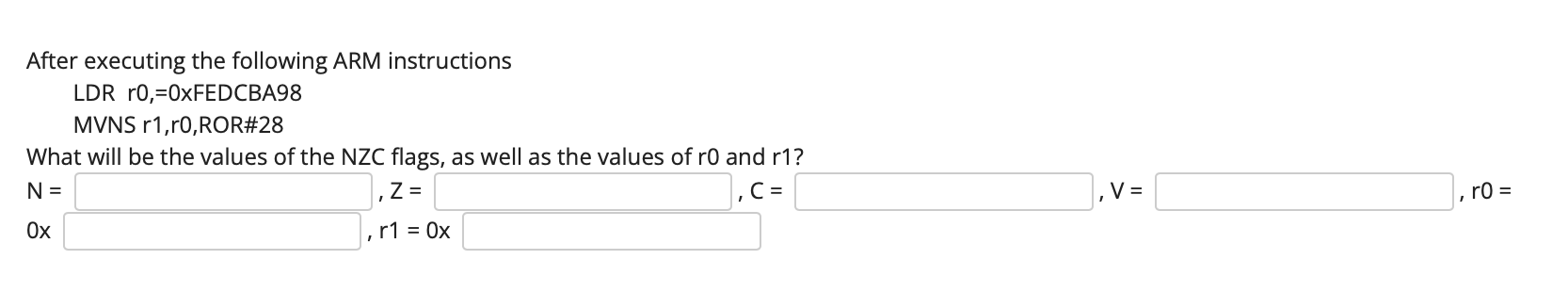 Solved After executing the following ARM instructions LDR | Chegg.com