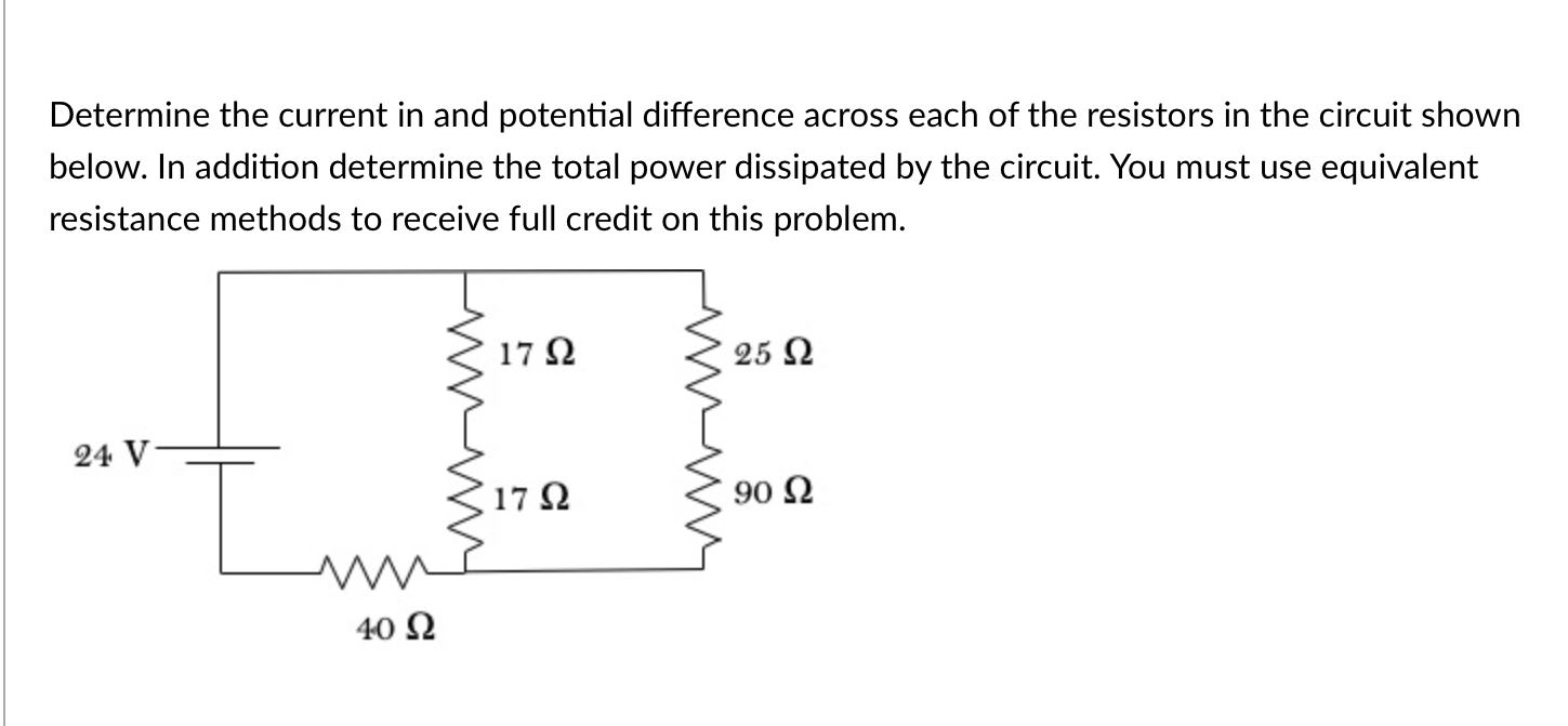 Solved Determine the current in and potential difference | Chegg.com