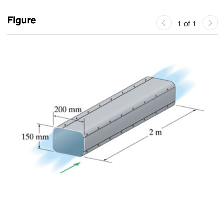 Solved 1 of 1Air flows through the galvanized steel duct, | Chegg.com