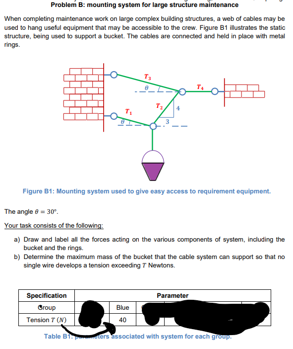 Solved Problem B: mounting system for large structure | Chegg.com