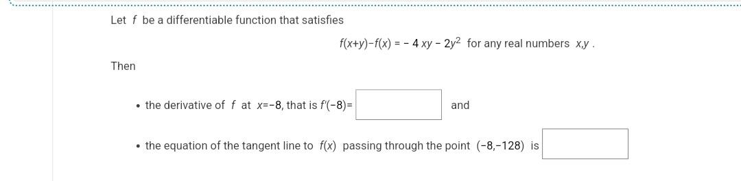 Solved Let f be a differentiable function that satisfies | Chegg.com