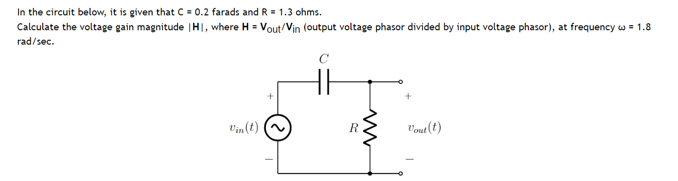 Solved In the circuit below, it is given that C=0.2 farads | Chegg.com