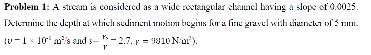 Solved Problem 1: A stream is considered as a wide | Chegg.com