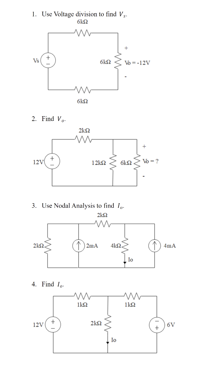 Solved Please answer the following circuit questions. Show | Chegg.com
