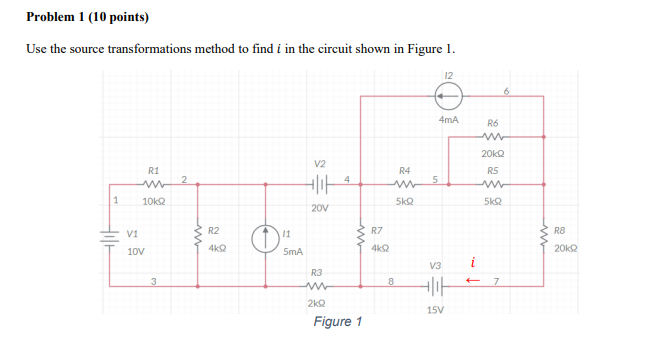 Solved Use the source transformations method to find i in | Chegg.com
