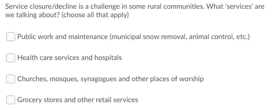 Solved Service closure/decline is a challenge in some rural | Chegg.com