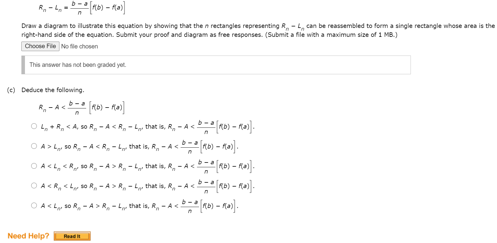 Solved Let A be the area under the graph of an increasing | Chegg.com