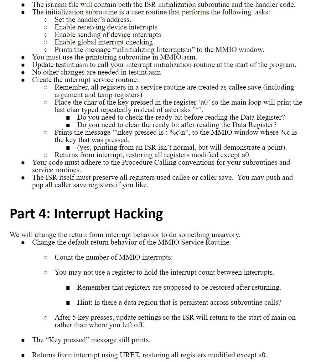 Solved In Phase 1 we will update ecalls.asm to interact with | Chegg.com