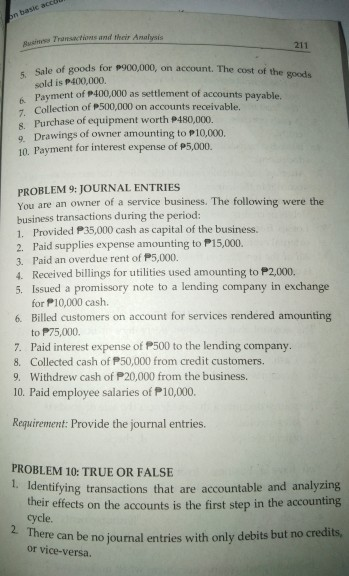 Solved 210 PROBLEM 7: JOURNAL ENTRIES & ACCTG. EQUAT | Chegg.com