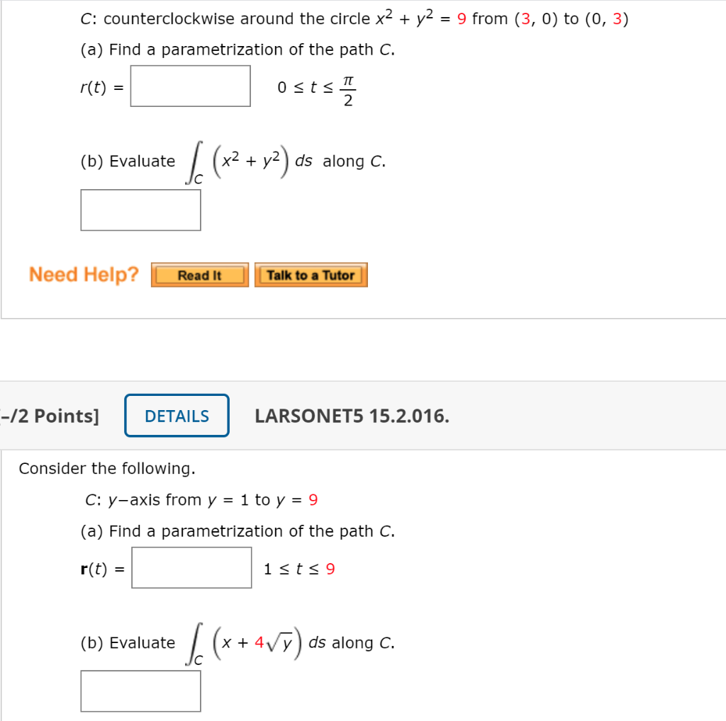 Solved Consider the following. C: counterclockwise around | Chegg.com