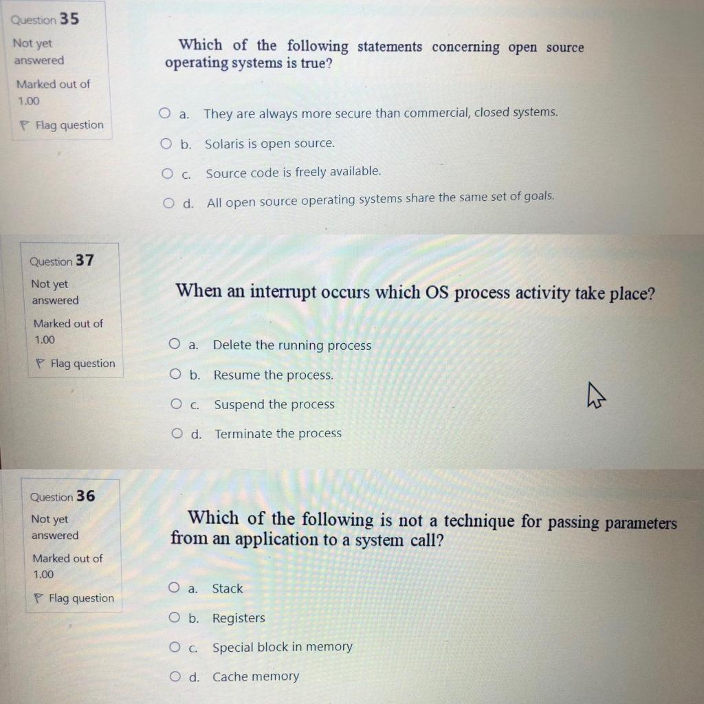 Solved Question 35 Not yet Which of the following statements | Chegg.com