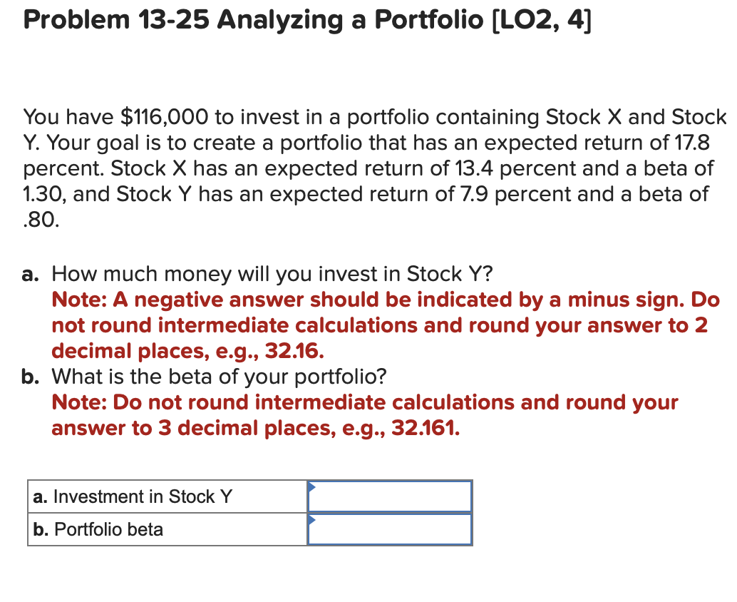 Solved Problem 13-25 ﻿Analyzing a Portfolio [LO2, 4]You have | Chegg.com