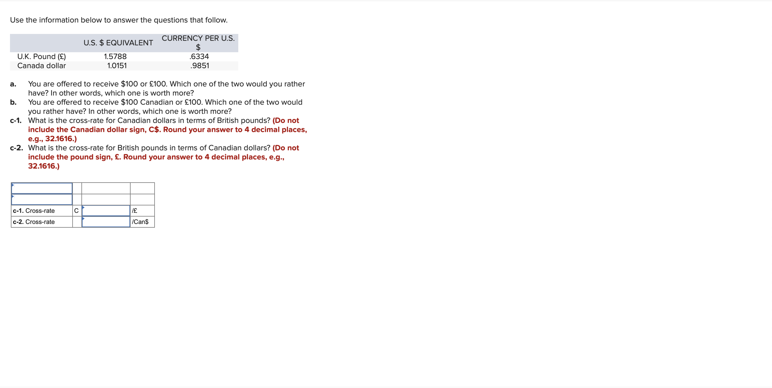 Solved Use the information below to answer the questions | Chegg.com