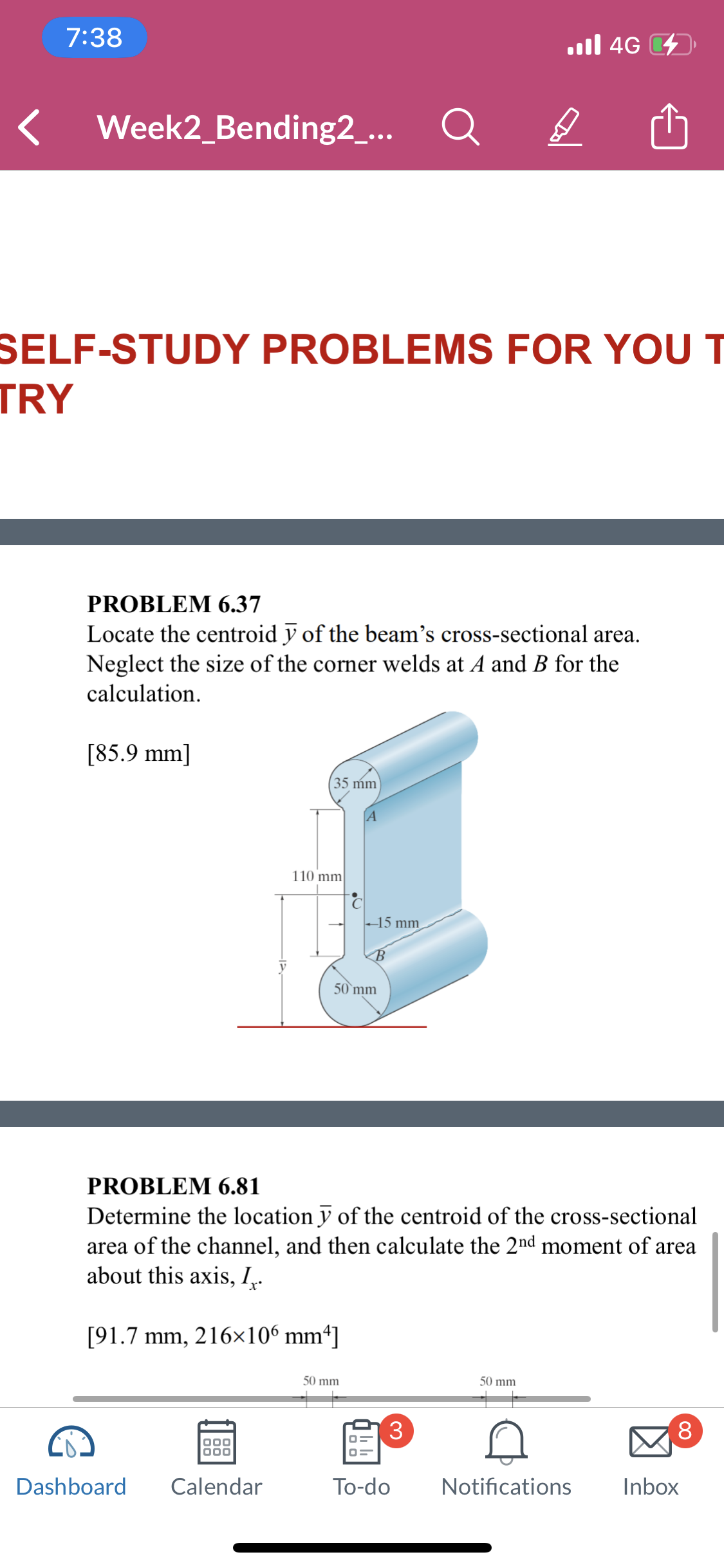 SELF-STUDY PROBLEMS FOR YOU 1 PROBLEM 6.37 Locate the | Chegg.com