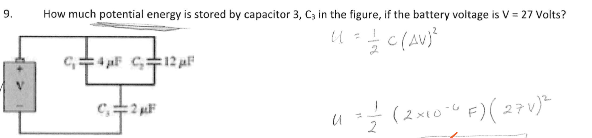 Solved n the figure, if the battery voltage is V=27 Volts | Chegg.com
