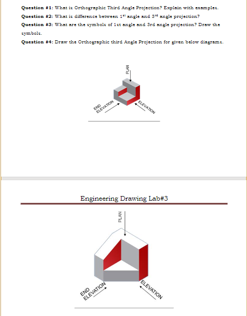 Solved Question #1: What is Orthographic Third Angle | Chegg.com