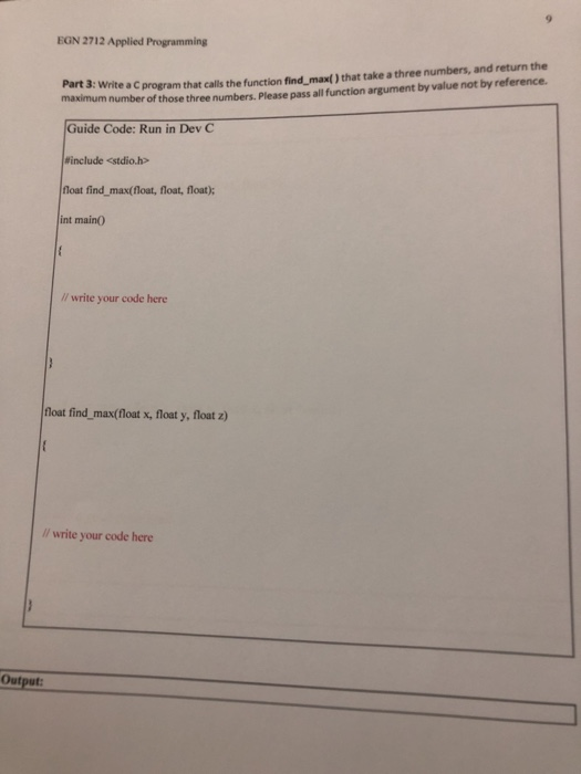 Solved Egn 2712 Applied Programming Part 3 Writ Maximum