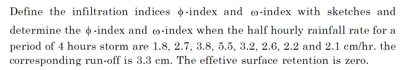 Solved Define the infiltration indices 0-index and o-index | Chegg.com