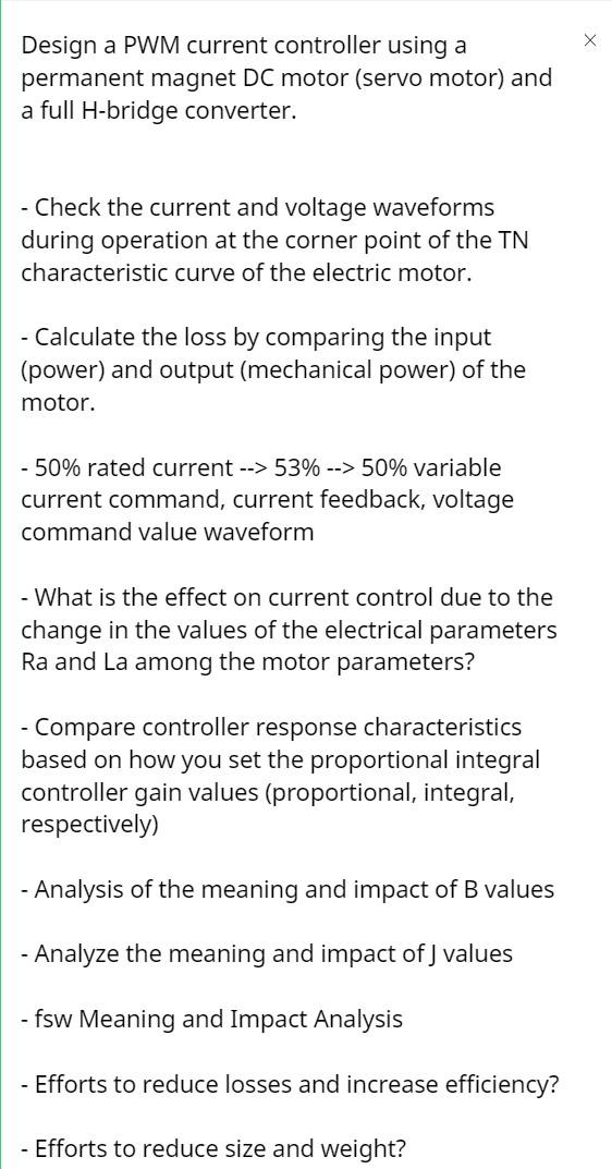 Solved Design a PWM current controller using a permanent | Chegg.com