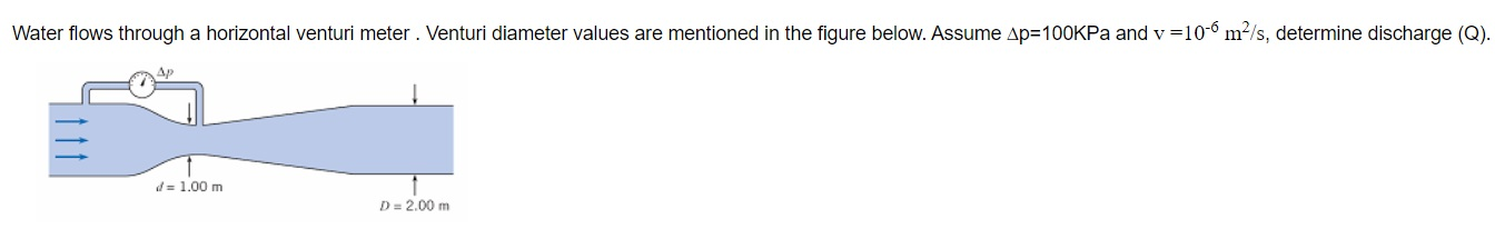 Solved Water flows through a horizontal venturi meter . | Chegg.com