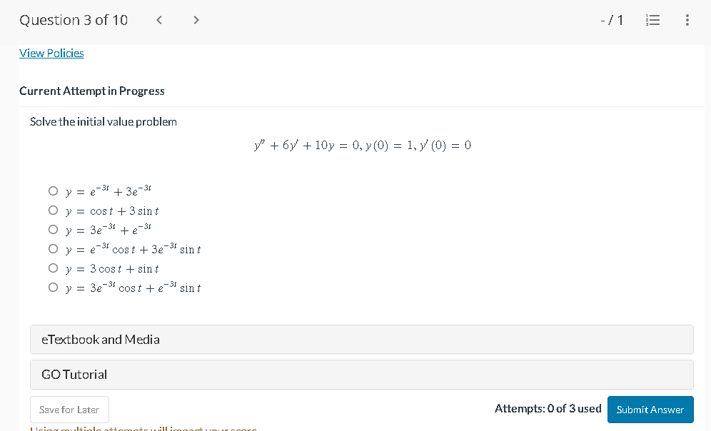 Solved Current Attempt in Progress Solve the initial value | Chegg.com