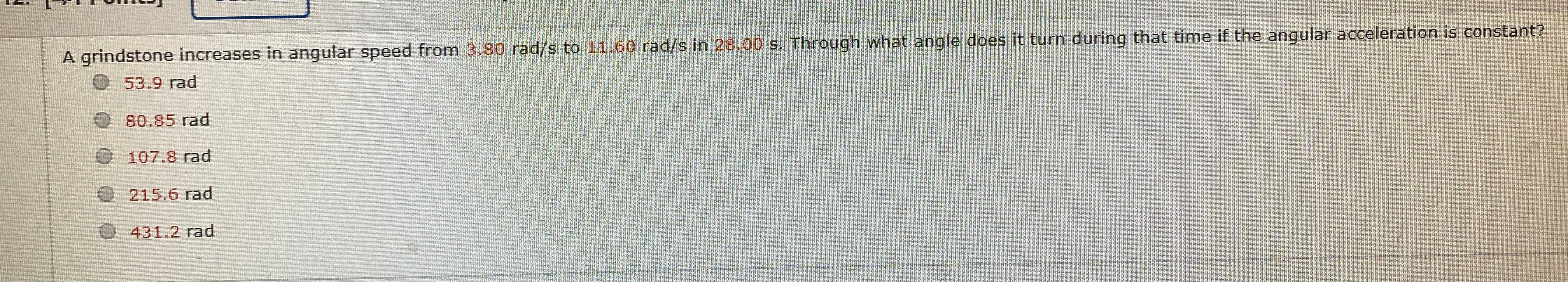 Solved j A grindstone increases in angular speed from 3.80 | Chegg.com