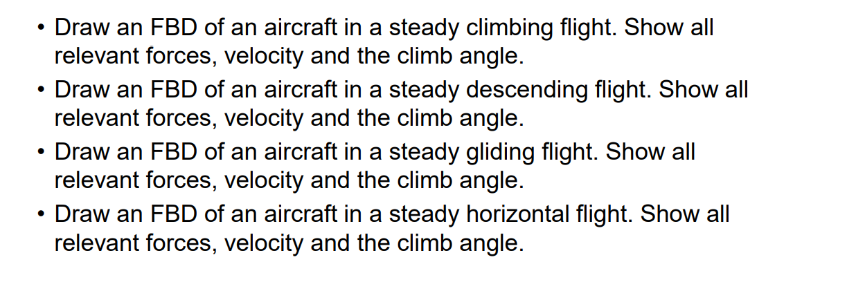 Solved Draw an FBD of an aircraft in a steady climbing | Chegg.com