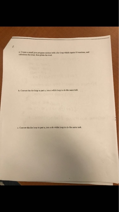 Solved A Crvate A Small Java Program Section With A For Loop