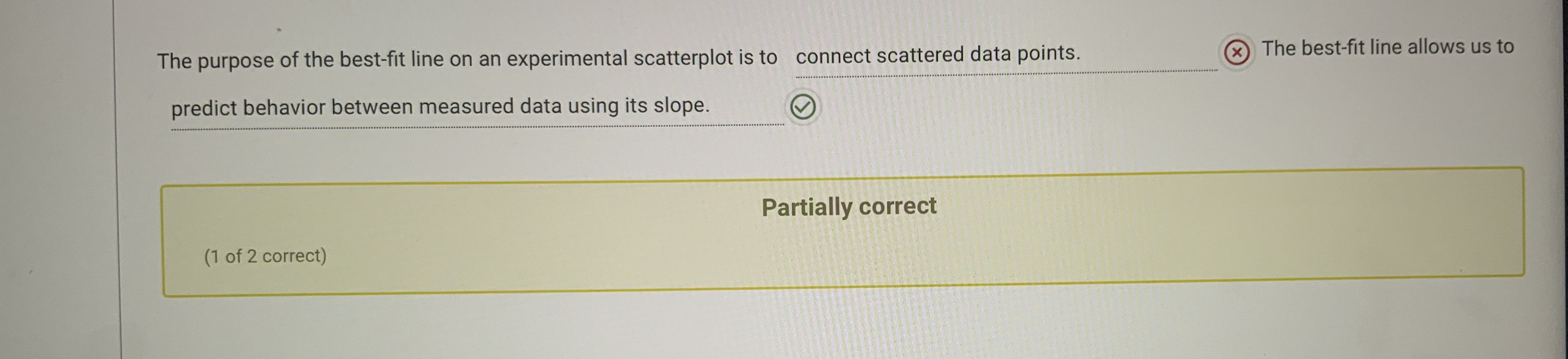 Solved The purpose of the best-fit line on an experimental | Chegg.com