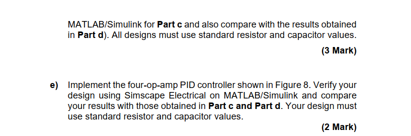 Solved PID Controller Design & Op-Amp Implementation: (v) | Chegg.com