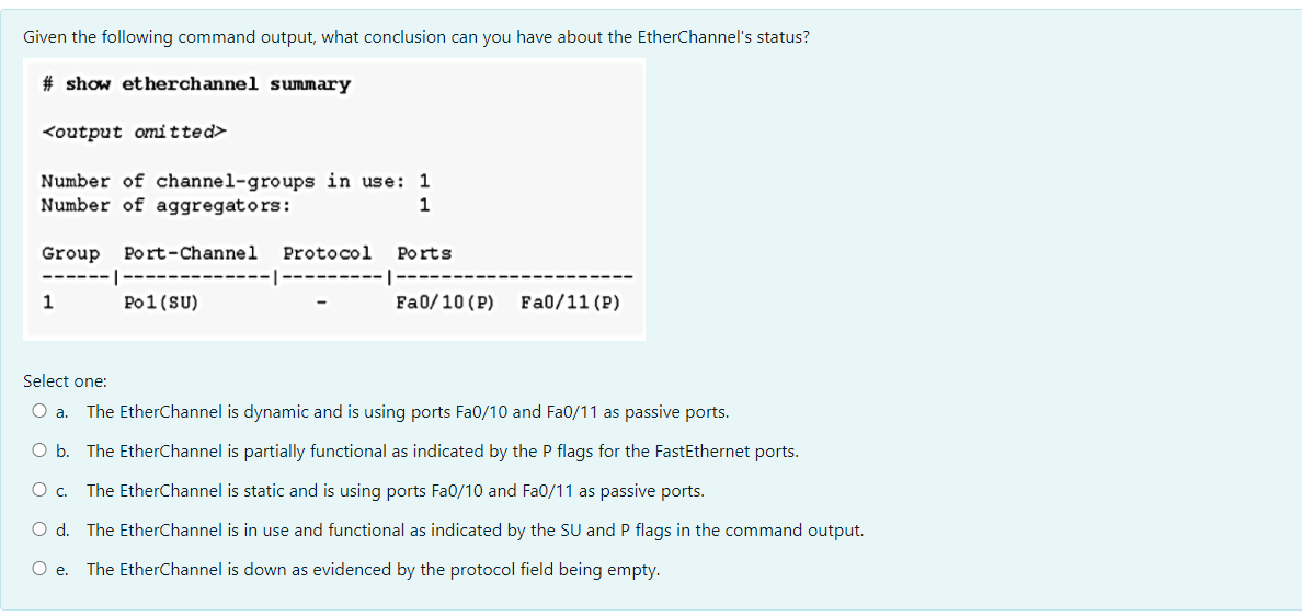 Solved Given the following command output, what conclusion | Chegg.com