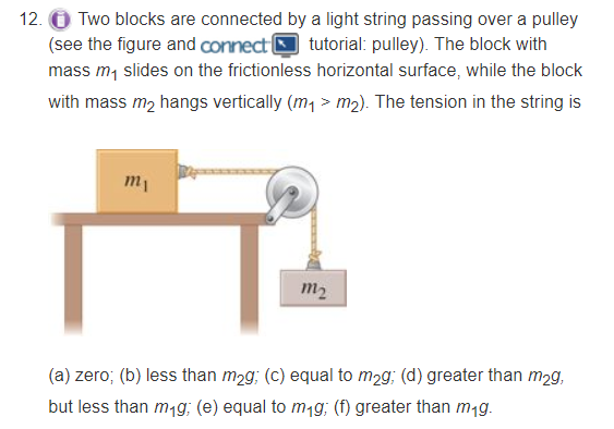 Solved 12 O Two blocks are connected by a light string | Chegg.com