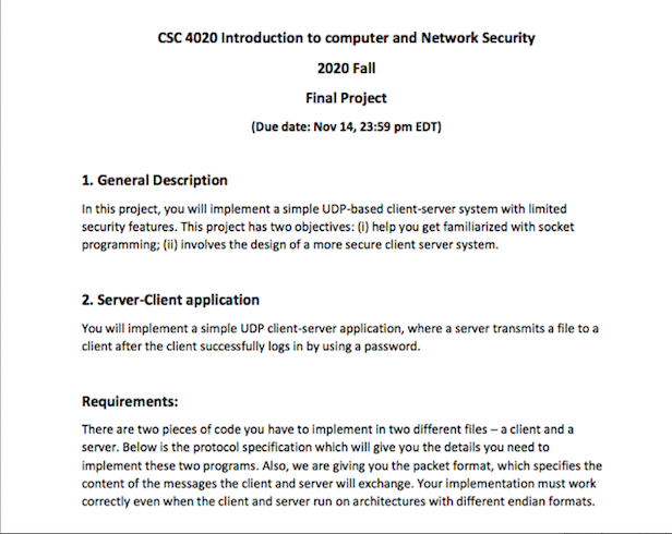 CSC 4020 Introduction to computer and Network | Chegg.com