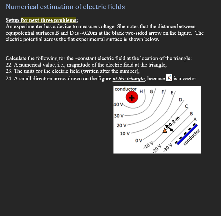 Solved Numerical estimation of electric fields Setup for | Chegg.com