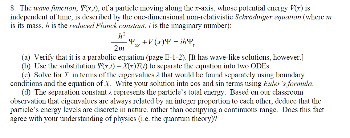 Solved The wave function, ψ(x,t) of a particle moving along | Chegg.com