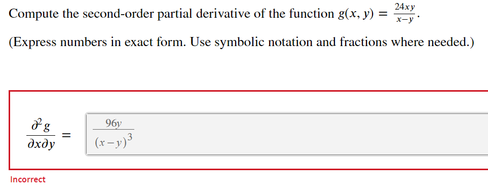 Solved Compute the second-order partial derivative of the | Chegg.com
