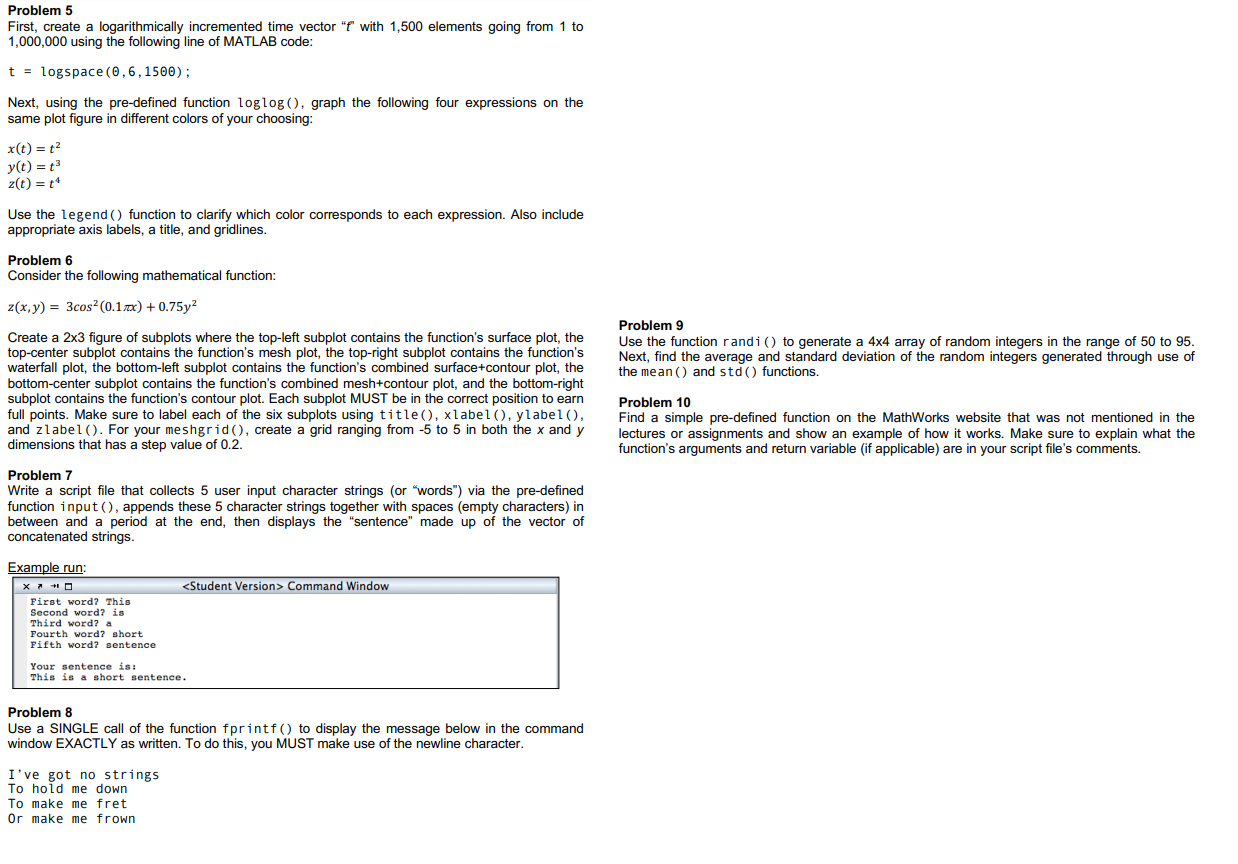 Solved Problem 5 First, create a logarithmically incremented | Chegg.com