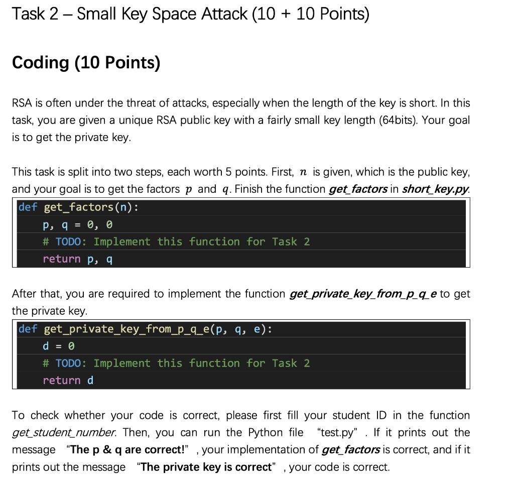 Solved Task 2 - Small Key Space Attack (10 + 10 Points) | Chegg.com Solved Task 2 - Small Key Space Attack (10 + 10 Points) | Chegg.com