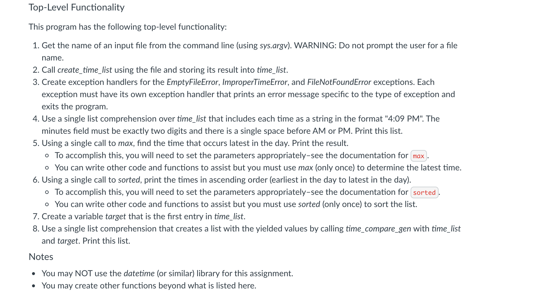 Solved Python Time Processor Summary Create a Python program | Chegg.com