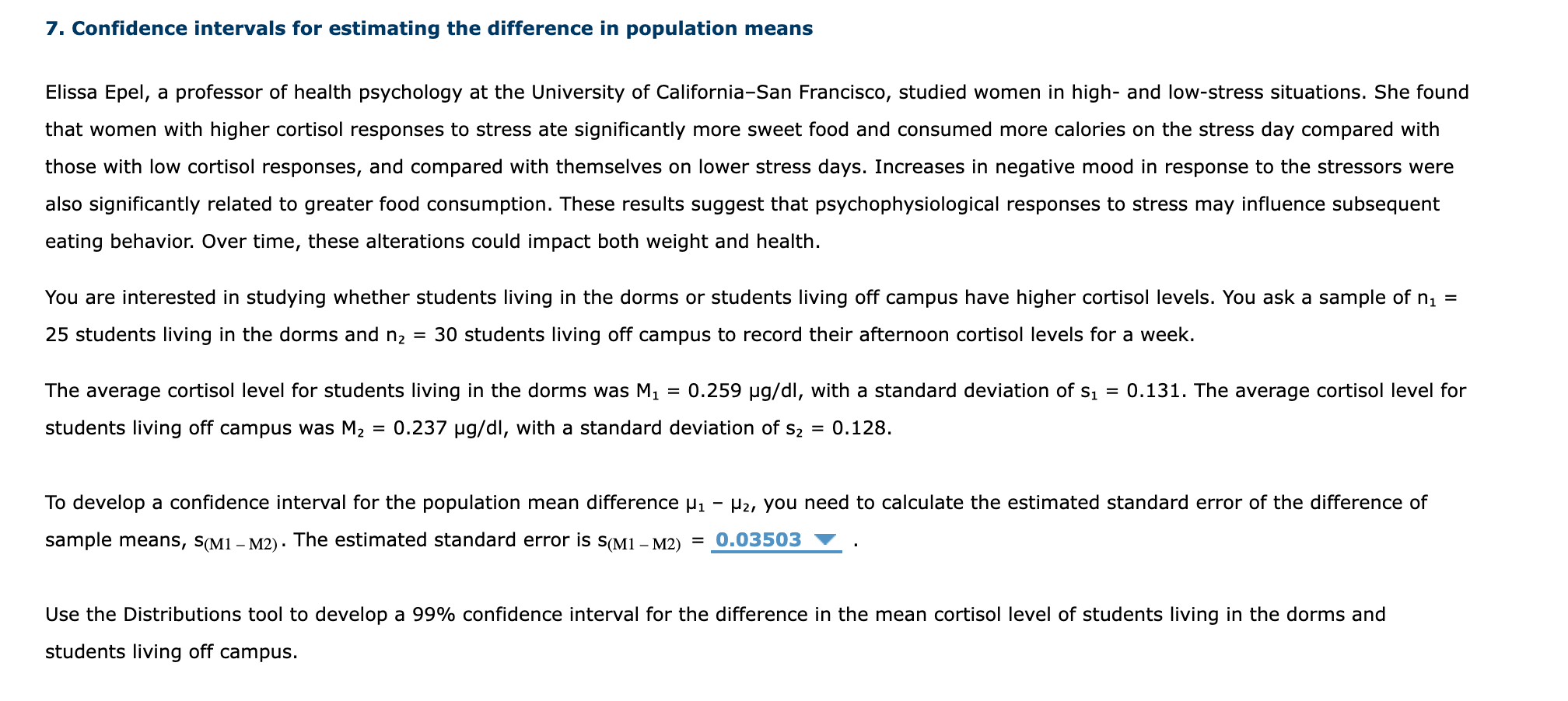 7. Confidence intervals for estimating the difference | Chegg.com