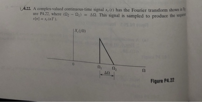 Solved し4.22. A complex-valued continuous-time signal xc(t) | Chegg.com