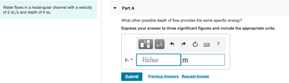 Solved Water flows in a rectangular channel with a velocity | Chegg.com