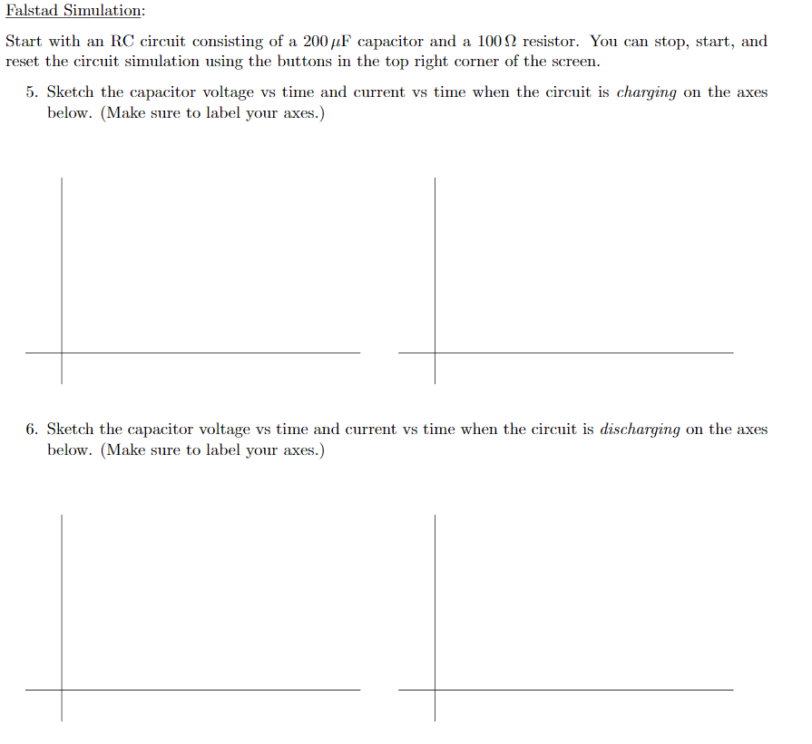 Solved Falstad Simulation: Start with an RC circuit | Chegg.com
