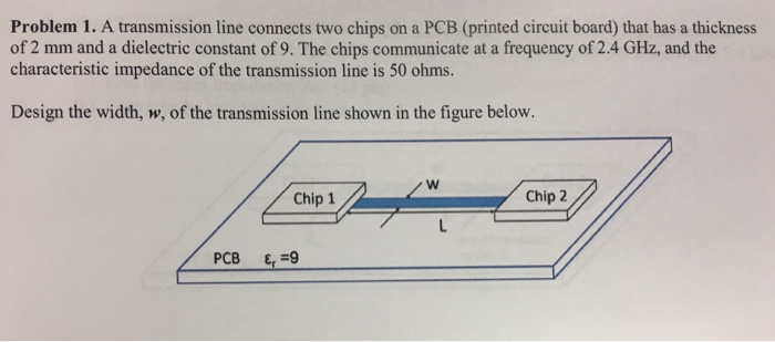 Solved A transmission line connects two chips on a PCB | Chegg.com