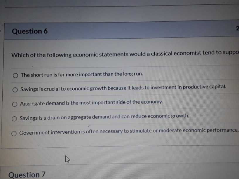 Solved Question 6 Which of the following economic statements | Chegg.com