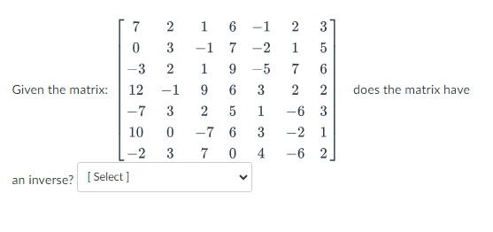 Solved Which of the following matrices are inverses of each | Chegg.com